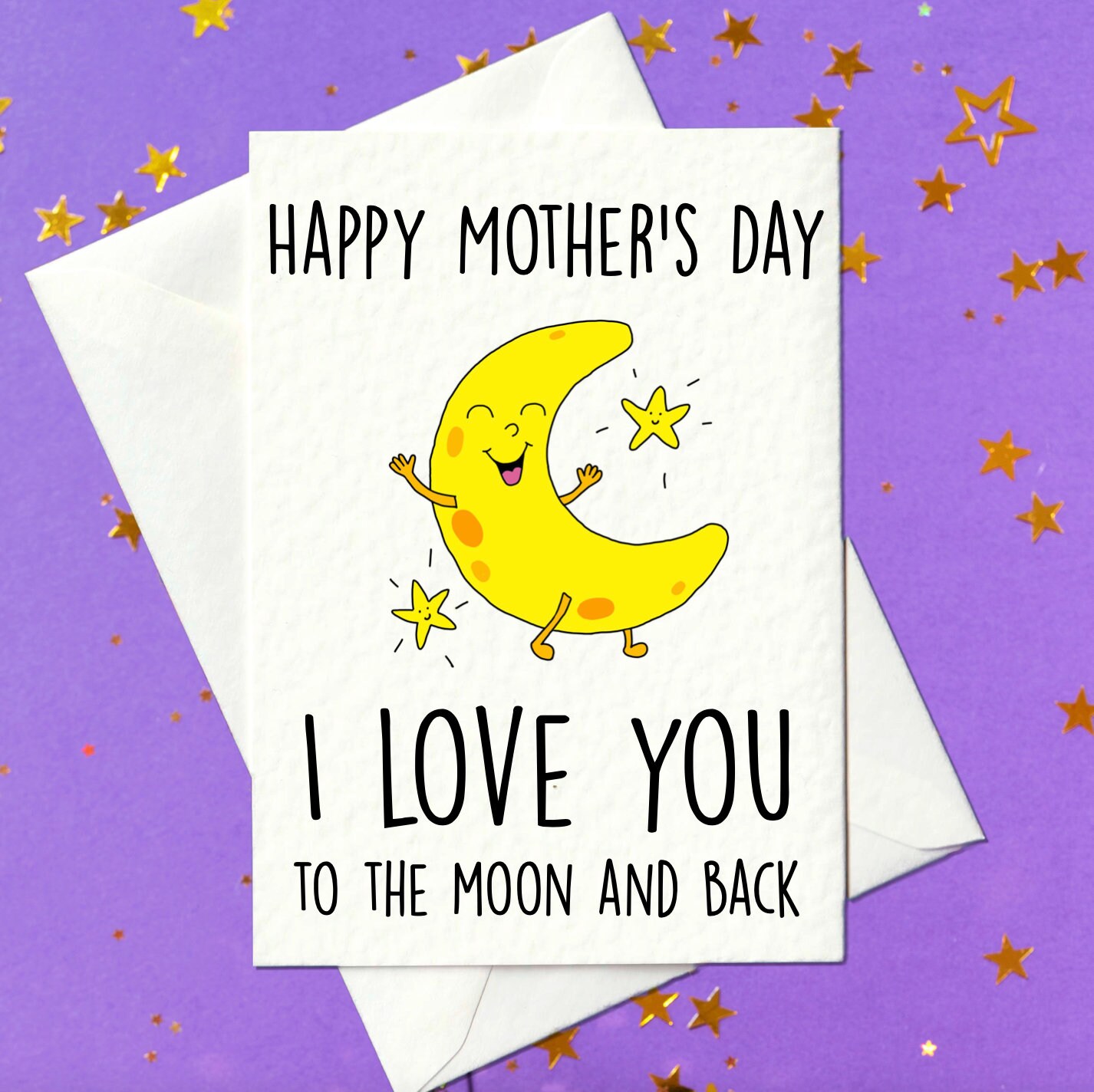 Happy Mother's Day I Love You To The Moon And Back | Etsy