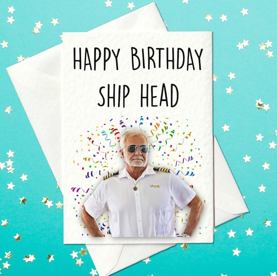 Happy Birthday Ship Head Below Deck Card Captain Lee | Etsy India