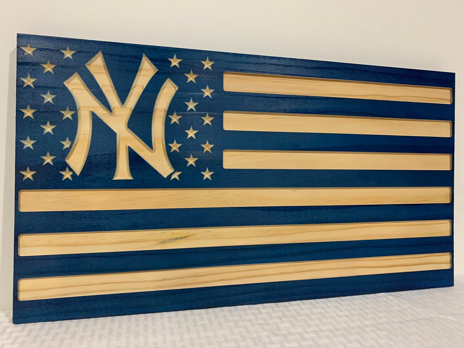 New York Yankees Wood American Flag Sign | Etsy