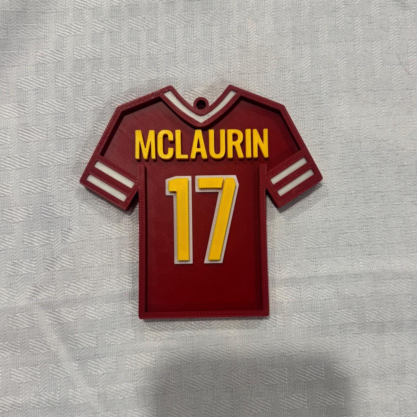 3D Printed Washington Commanders Jersey Christmas Ornaments - Etsy