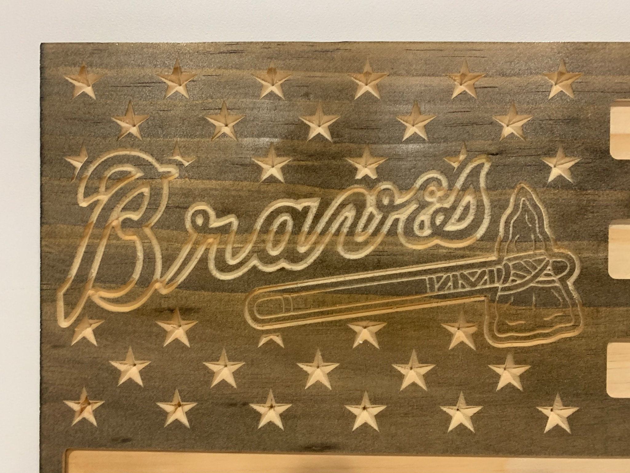 Atlanta Braves Baseball Wood American Flag Sign - Etsy