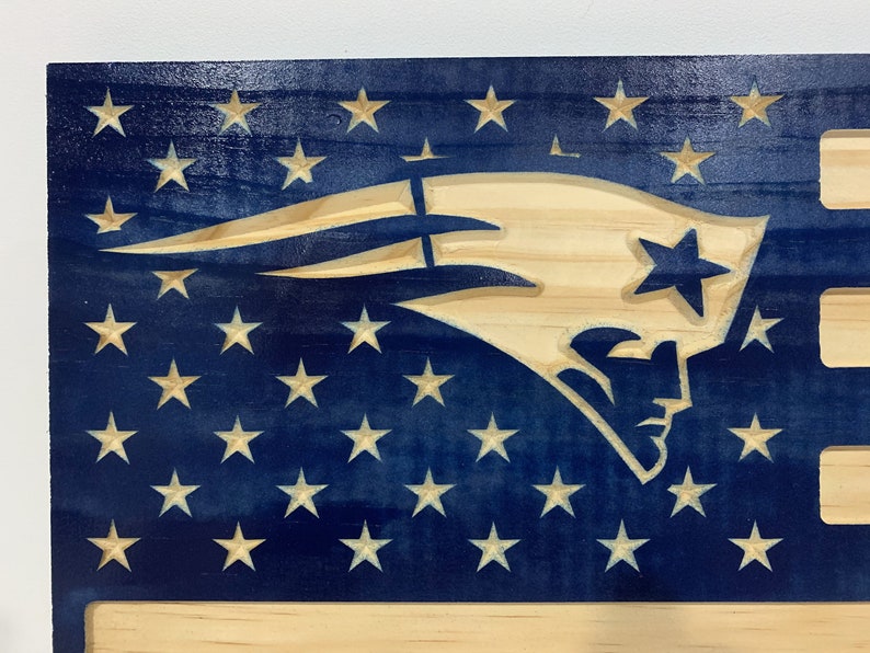 New England Patriots Wood American Flag Sign - Etsy