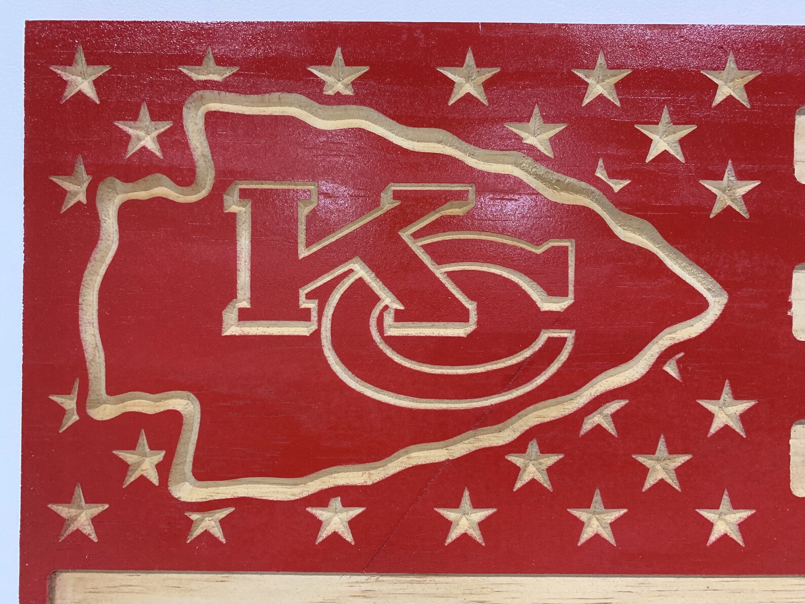 Kansas City Chiefs Wood American Flag Sign | Etsy
