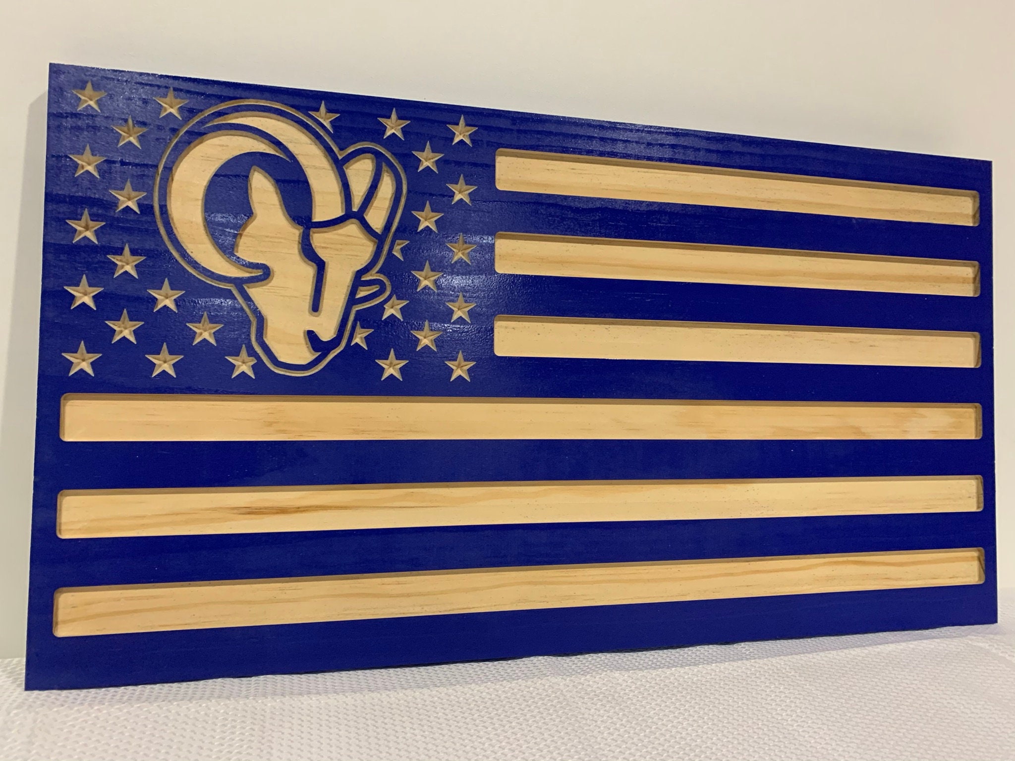 Los Angeles Rams Alternate Logo Wood American Flag - Etsy