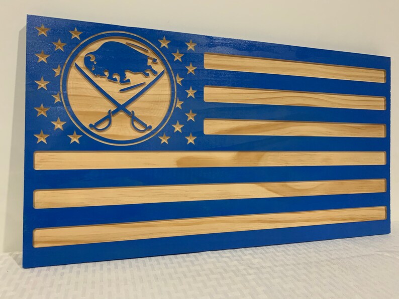 Buffalo Sabres Wood American Flag Sign - Etsy