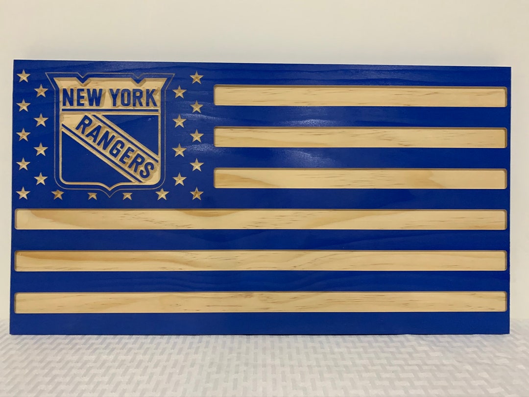 New York Rangers Wood American Flag Sign - Etsy