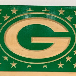 Green Bay Packers Wood American Flag Sign - Etsy