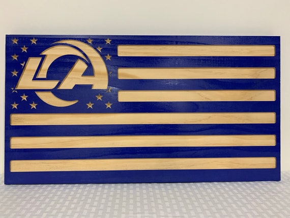 Los Angeles Rams Wood American Flag | Etsy