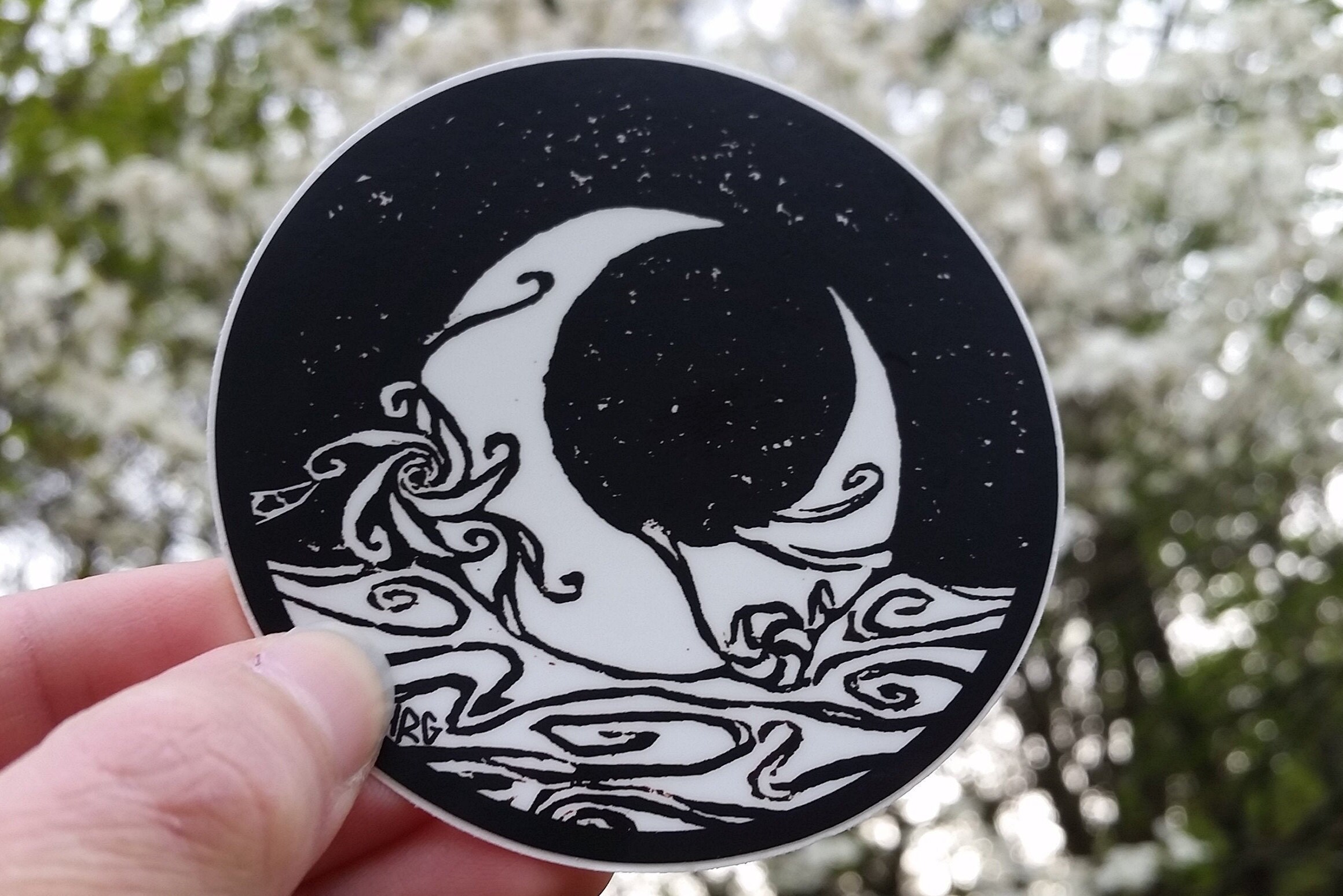 Moon Laptop Sticker Crescent Moon Laptop Decal Cute Sticker - Etsy