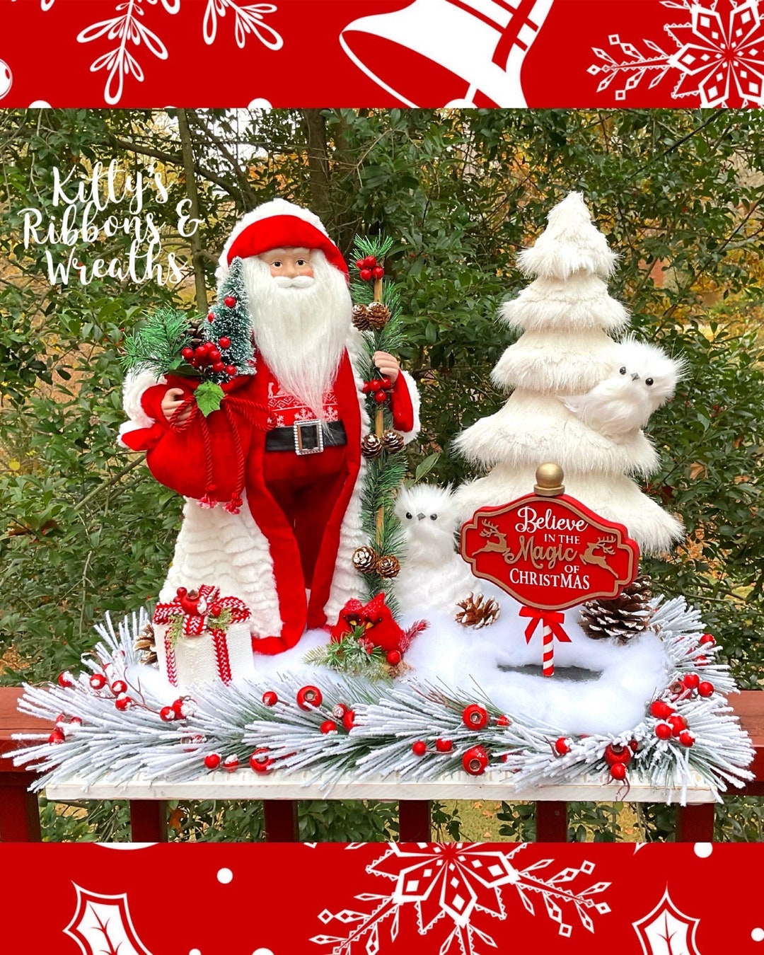 XL Santa Christmas Tablescape , XL Santa Centerpiece, Santa Outdoor ...