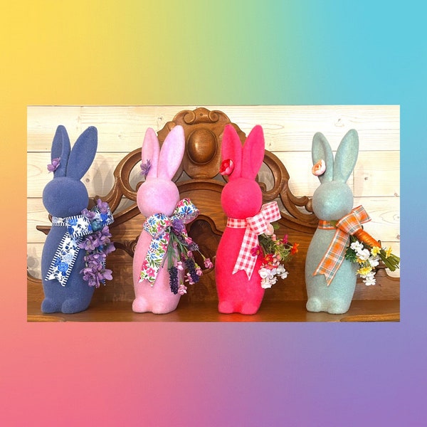 Flocked Bunny - Etsy