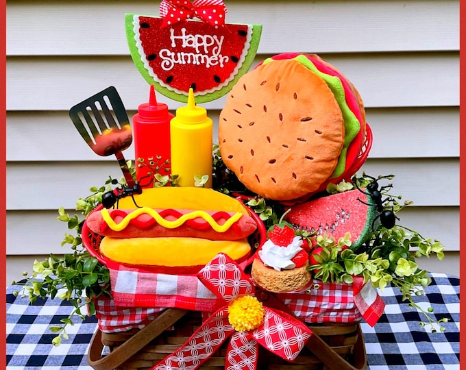Summer Centerpiece, 4th of July BBQ Tabletop Decor, Barbeque Party ...
