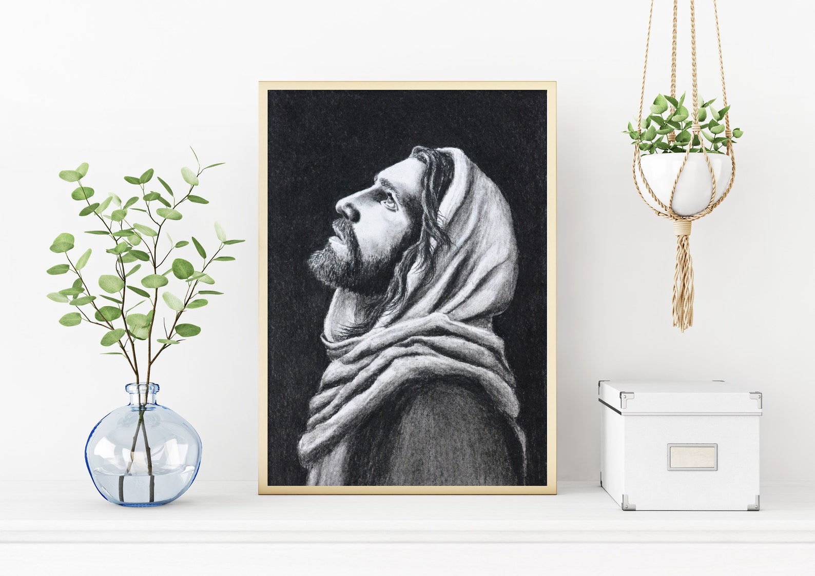 Jesus Christ Portrait Drawing Poster, Christ Art Print, Jesus Art, LDS ...