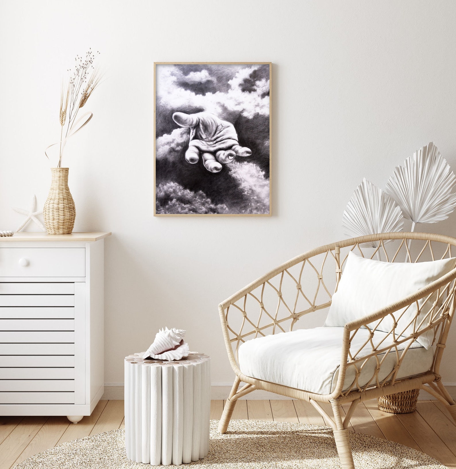 God's Hand Drawing Print, God's Hand Painting, Christian Wall Art ...