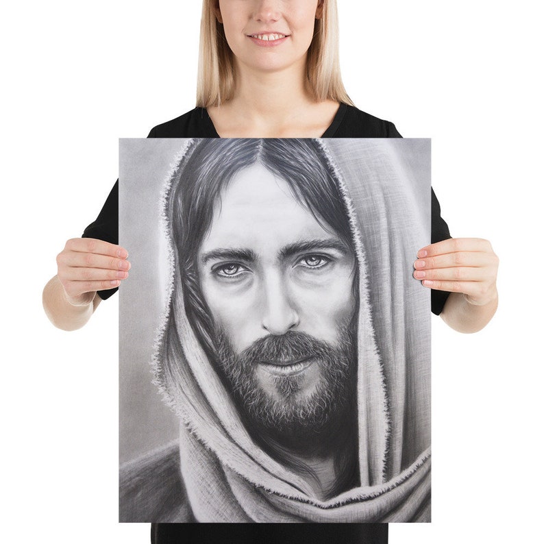 Jesus Christ Portrait Drawing Poster Jesus Christ Painting - Etsy