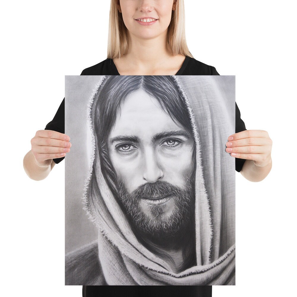 Jesus Christ Portrait Drawing Poster Jesus Christ Painting - Etsy