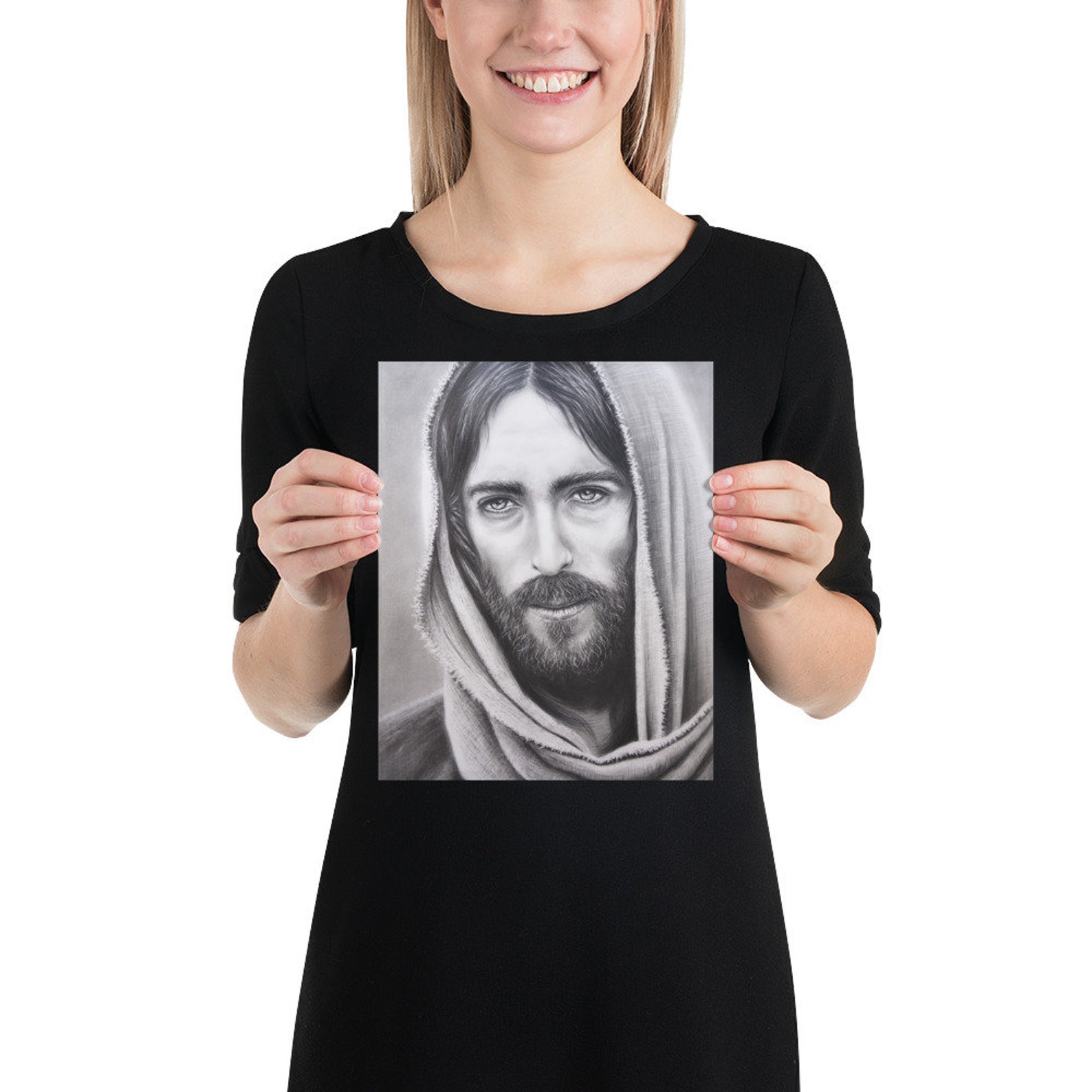 Jesus Christ Portrait Drawing Poster, Jesus Christ Painting, Christ ...