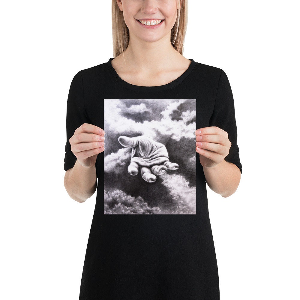 God's Hand Drawing Print, God's Hand Painting, Christian Wall Art ...