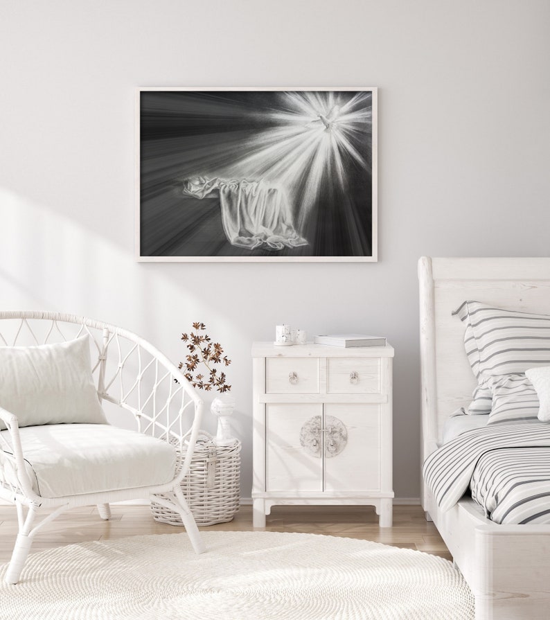 He is Risen Painting Poster Easter Wall Art Easter Wall - Etsy