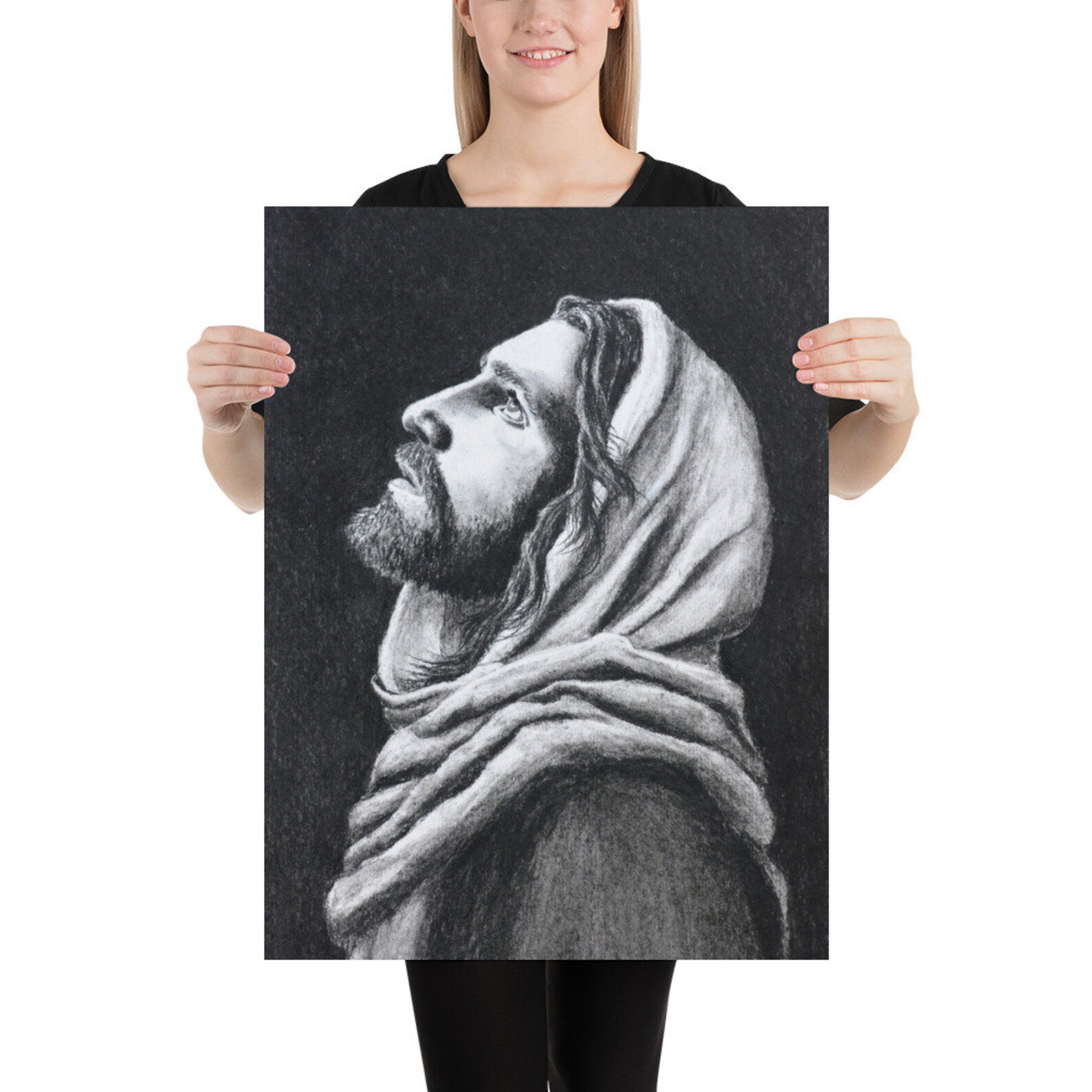 Jesus Christ Portrait Drawing Poster, Christ Art Print, Jesus Art, LDS ...