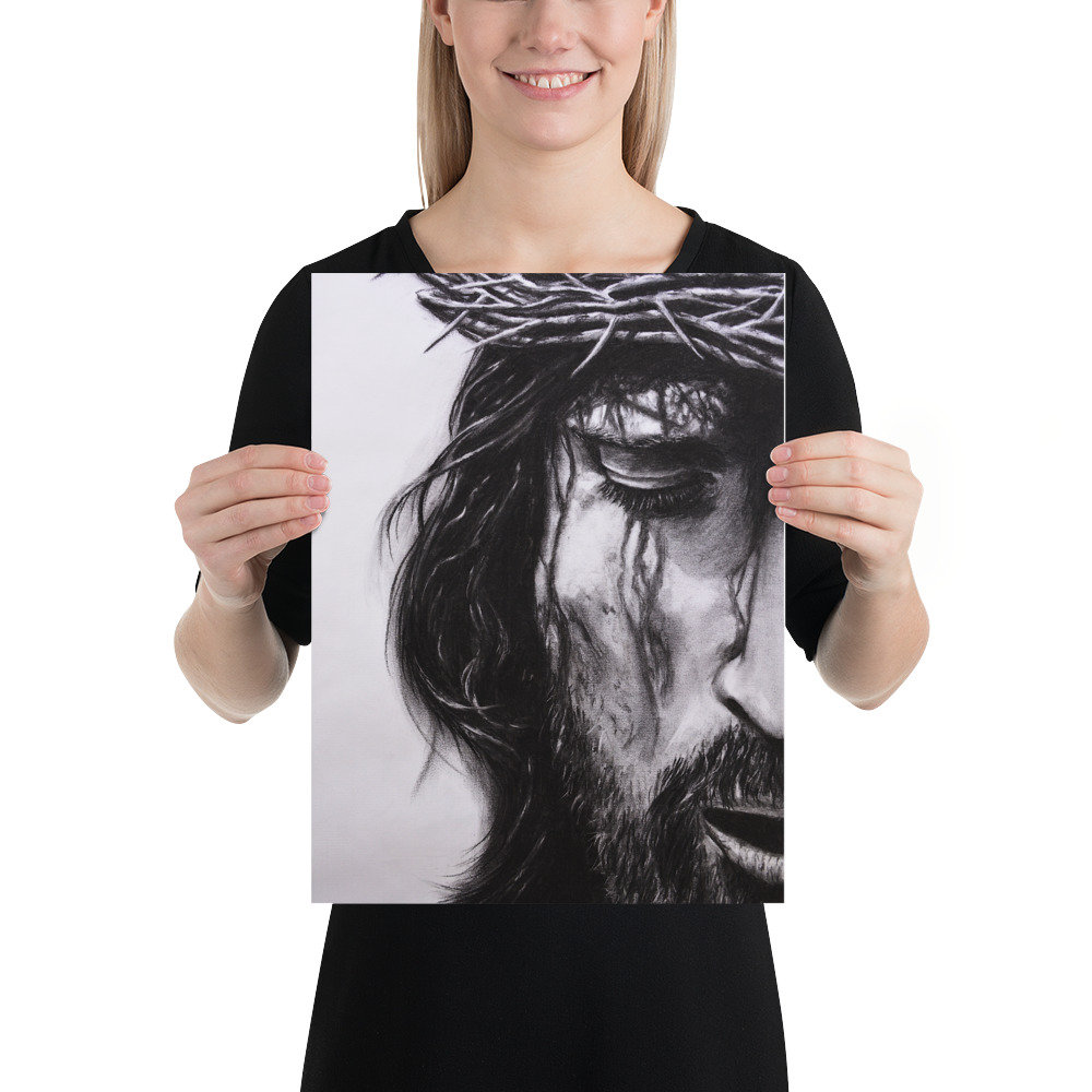 Jesus Christ Drawing Poster Print, Jesus Christ Wall Art, Jesus Wall ...