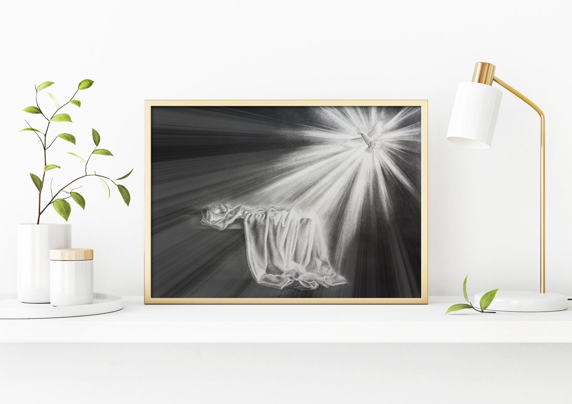 He is Risen Painting Poster Easter Wall Art Easter Wall - Etsy