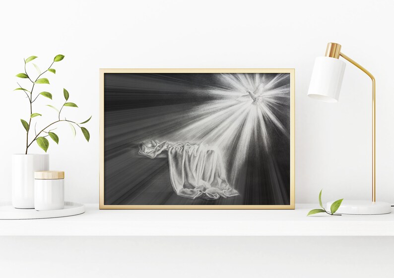 He is Risen Painting Poster Easter Wall Art Easter Wall - Etsy