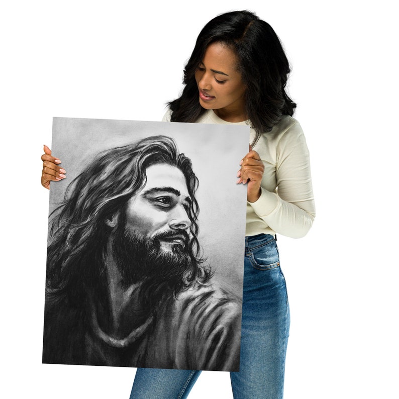 Jesus Christ Drawing Poster Jesus Wall Art Christ Portrait - Etsy