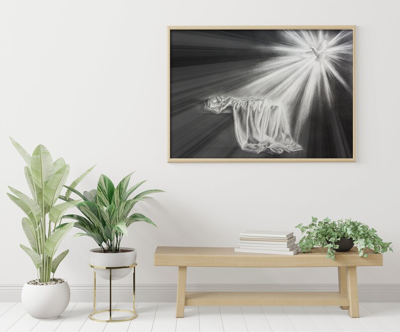 He is Risen Painting Poster Easter Wall Art Easter Wall - Etsy