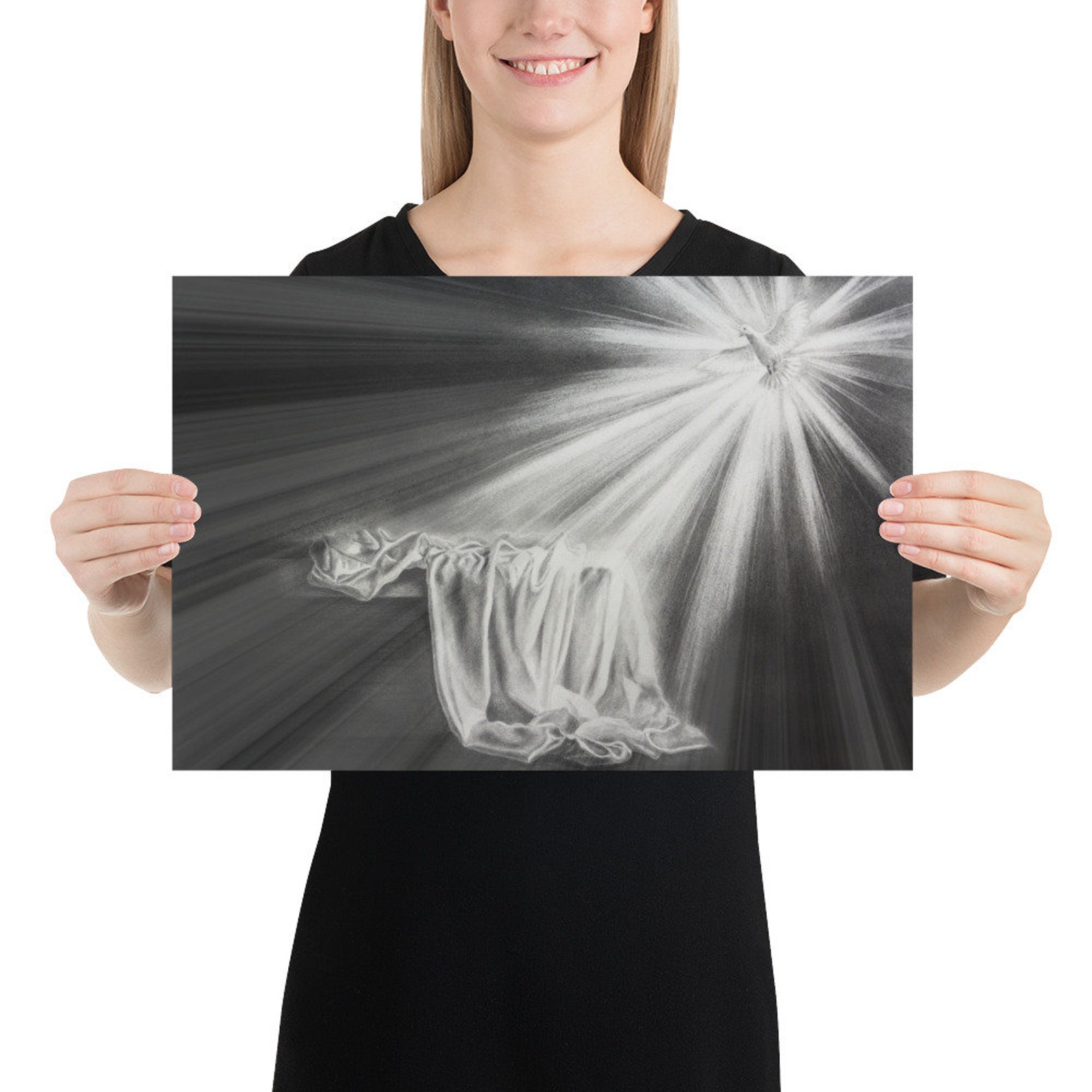 He is Risen Painting Poster Easter Wall Art Easter Wall - Etsy