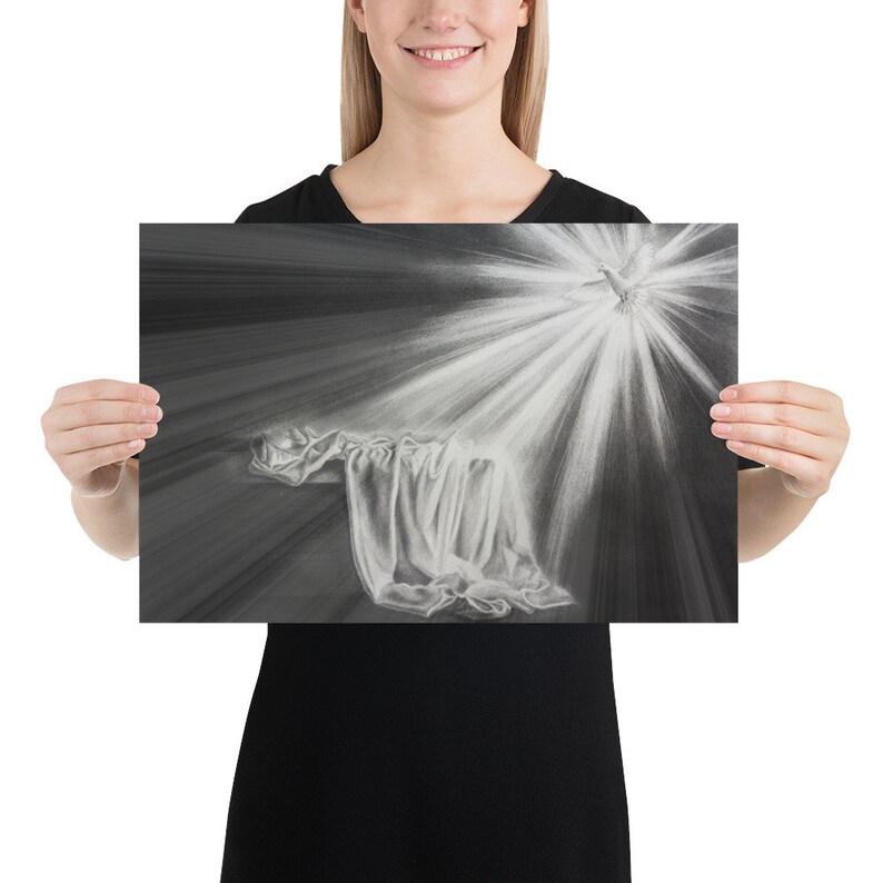 He is Risen Painting Poster Easter Wall Art Easter Wall - Etsy