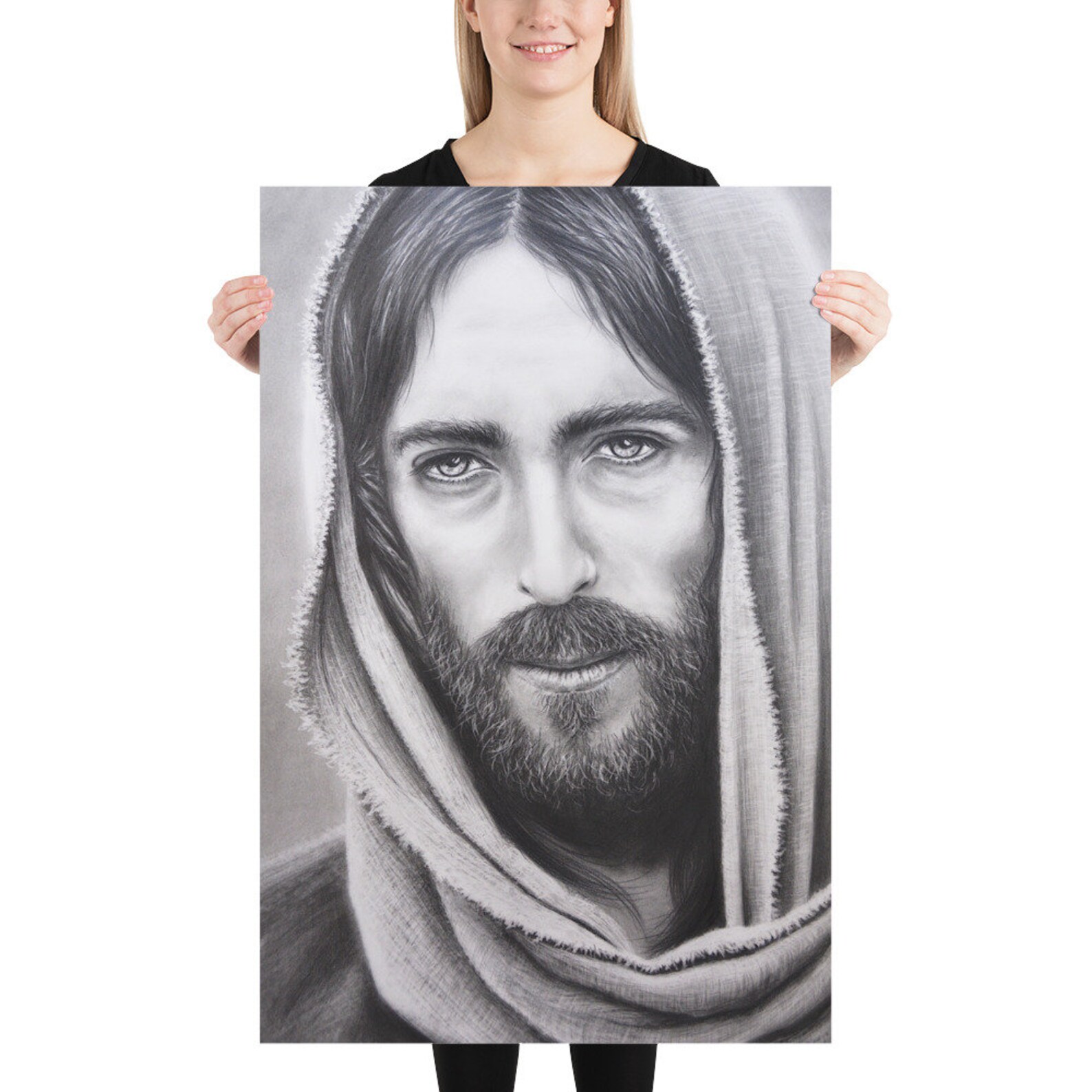 Jesus Christ Portrait Drawing Poster Jesus Christ Painting - Etsy