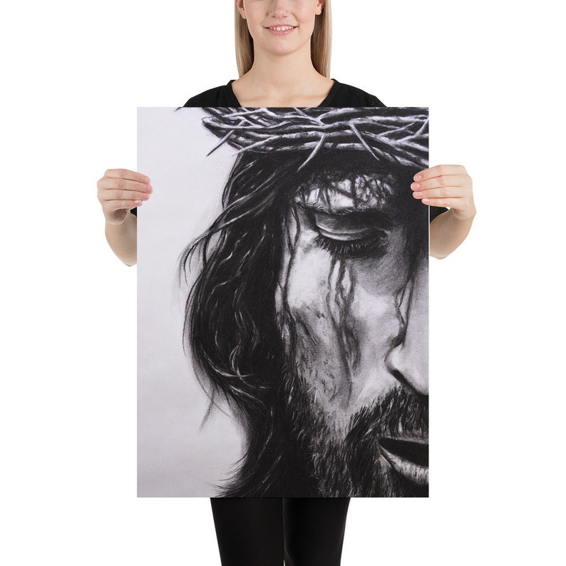 Jesus Christ Drawing Poster Print, Jesus Christ Wall Art, Jesus Wall ...