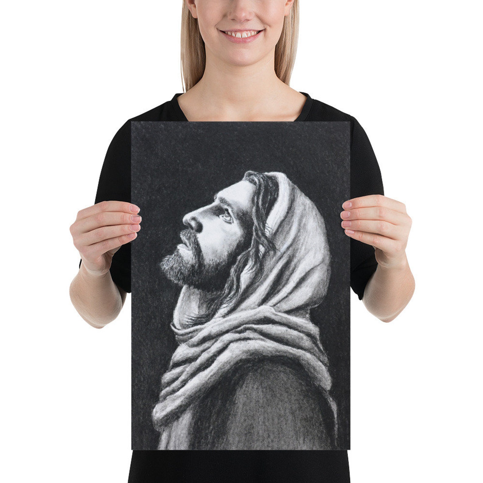 Jesus Christ Portrait Drawing Poster, Christ Art Print, Jesus Art, LDS ...