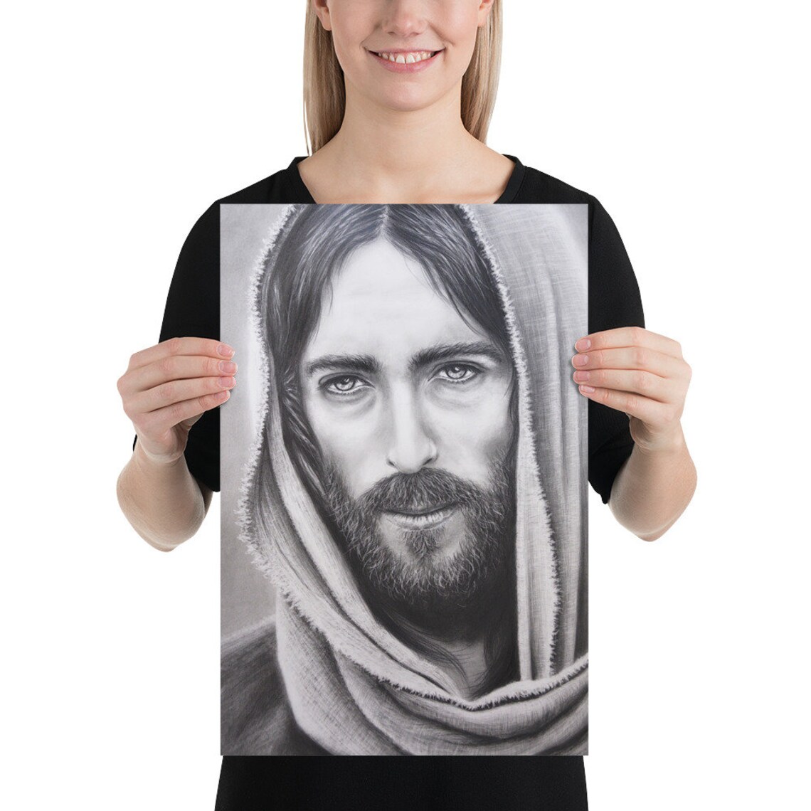 Jesus Christ Portrait Drawing Poster Jesus Christ Painting - Etsy