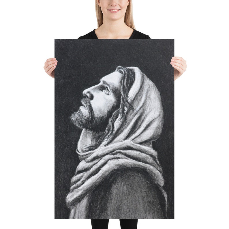 Jesus Christ Portrait Drawing Poster Christ Art Print Jesus - Etsy