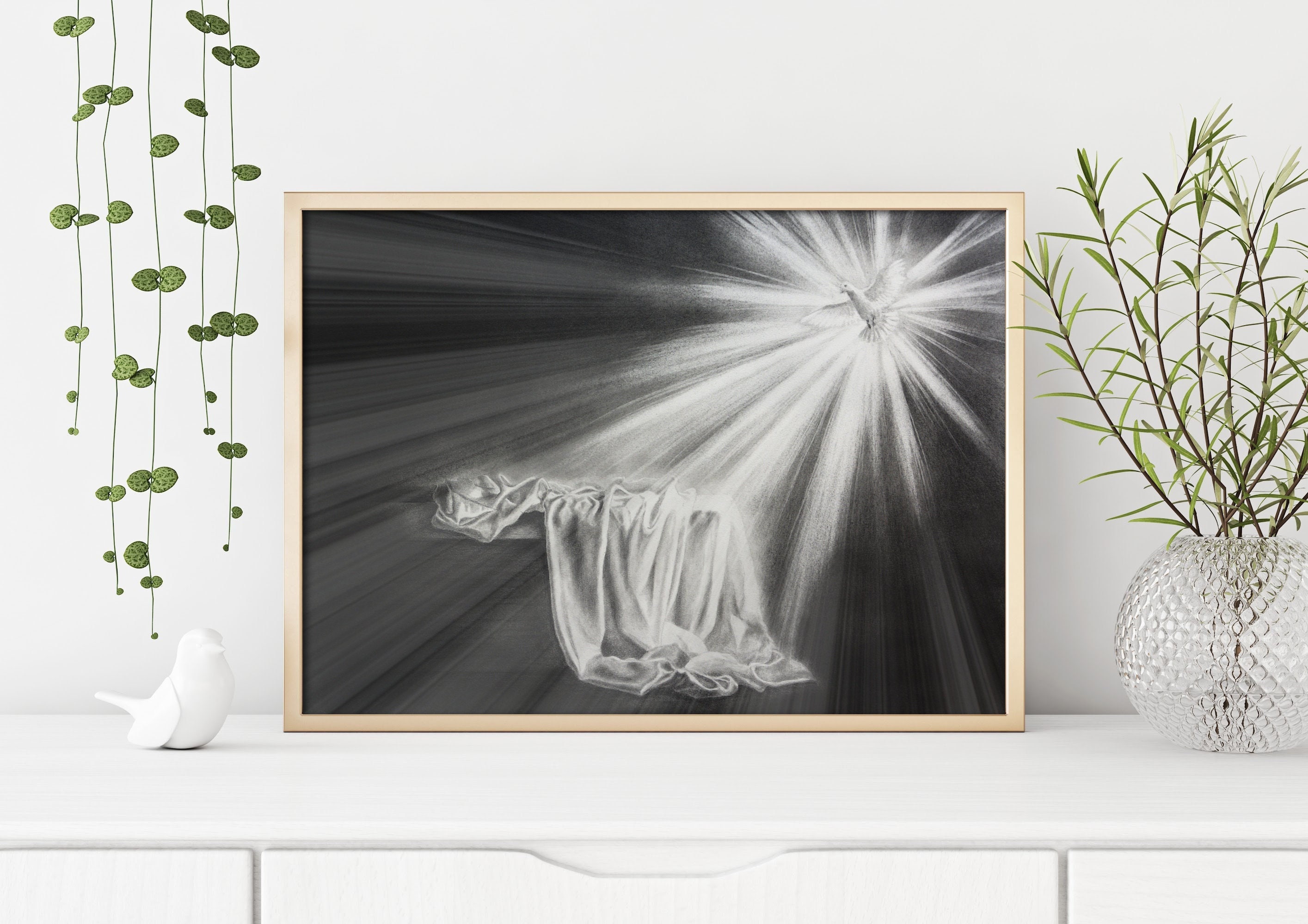 He is Risen Painting Poster Easter Wall Art Easter Wall - Etsy