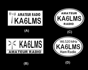 Ham Call Sign Decal | Etsy