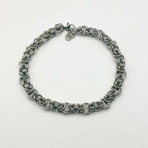 Chunky Mobius Byzantine Necklace, Chainmail Spiral Necklace, Stainless ...