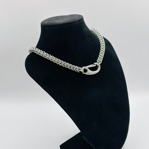 Chunky Persian Chainmail Link Chain Necklace, Carabiner Pendant ...