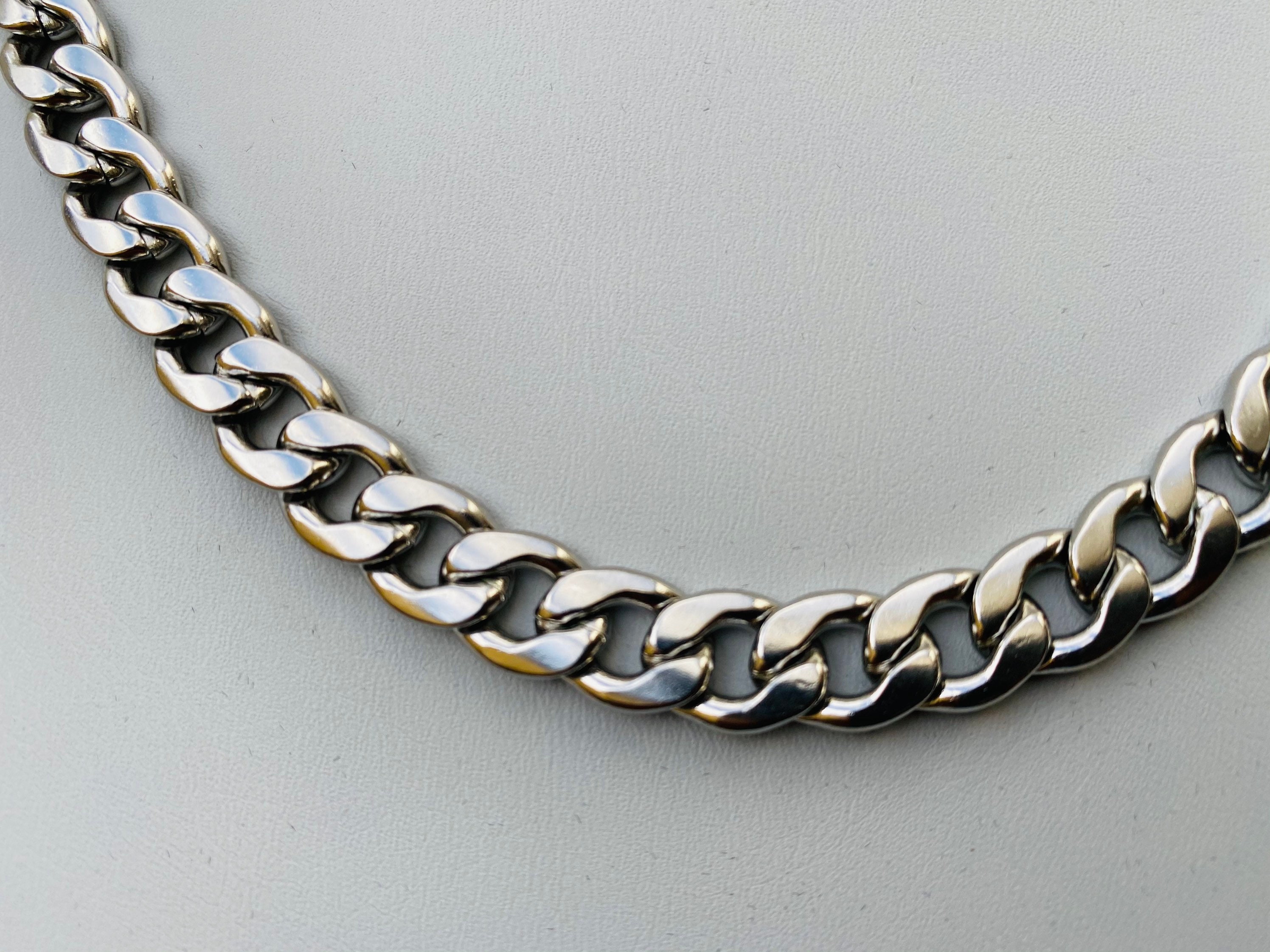 Chunky Mens 10mm Silver Curb Chain Necklace Women Thick - Etsy