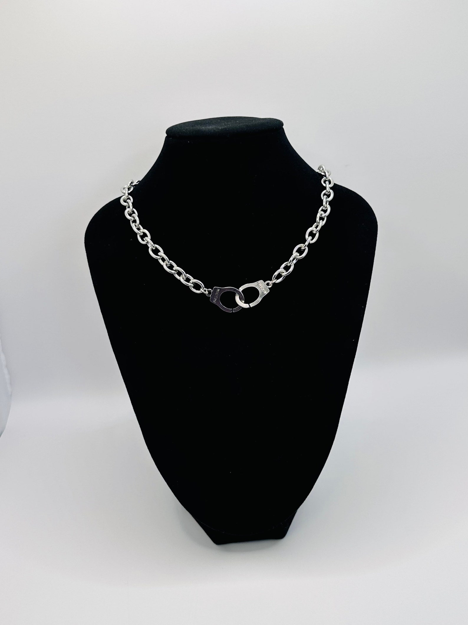 Handcuff Chunky Choker Necklace Stainless Steel Silver - Etsy