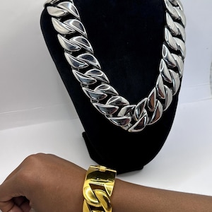 32mm Silver Cuban Curb Chain Necklace, Chunky Stainless Steel Chain ...