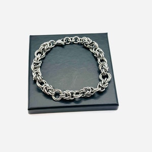 Byzantine Chunky Mobius Chainmail Bracelet, Stainless Steel Byzantine ...