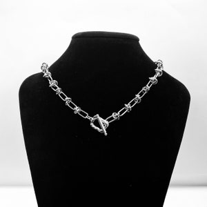 Chunky Toggle Necklace, T Bar Choker Necklace, Toggle Clasp Statement ...