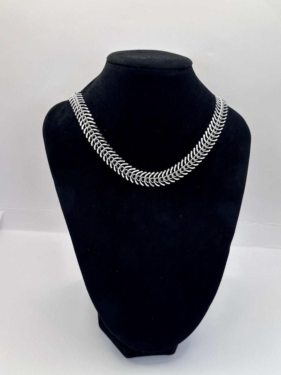 Silver Fishbone Necklace, Seashell Chain Necklace, Fishbone Chain ...