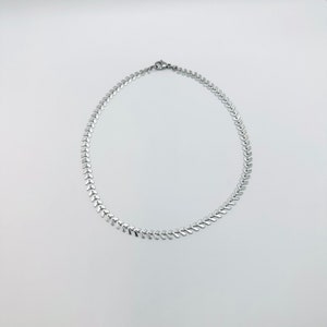 Chevron V Necklace, Arrow Chain Necklace, Fishbone Chain Necklace ...