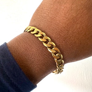 Gold Toggle Curb Bracelet, Toogle Clasp Bracelet, Men Stainless Steel ...