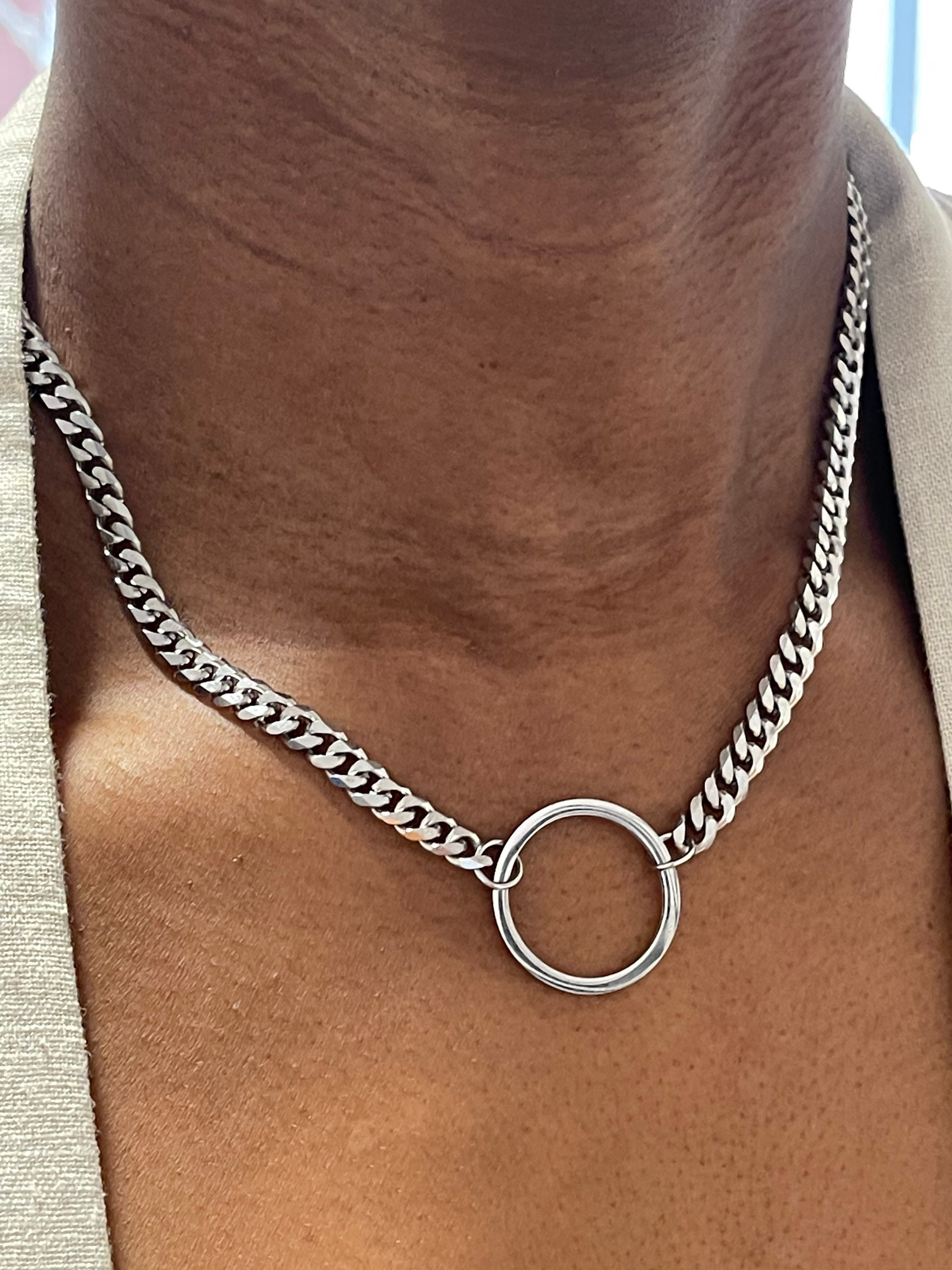 Round Circle Pendant Necklace O Shape Charm Necklace Round | Etsy