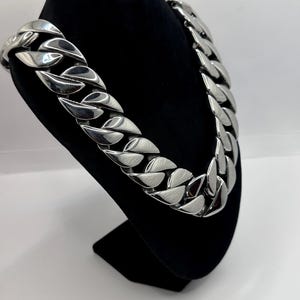 32mm Silver Cuban Curb Chain Necklace, Chunky Stainless Steel Chain ...